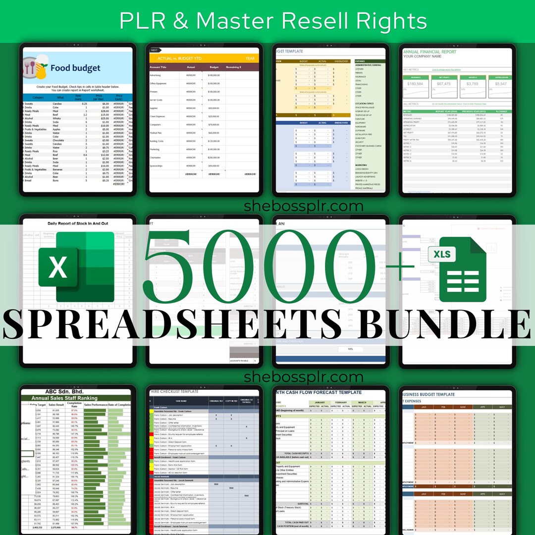 Excel Template Bundle Business Taxes Organizing Spreadsheets Resell ...