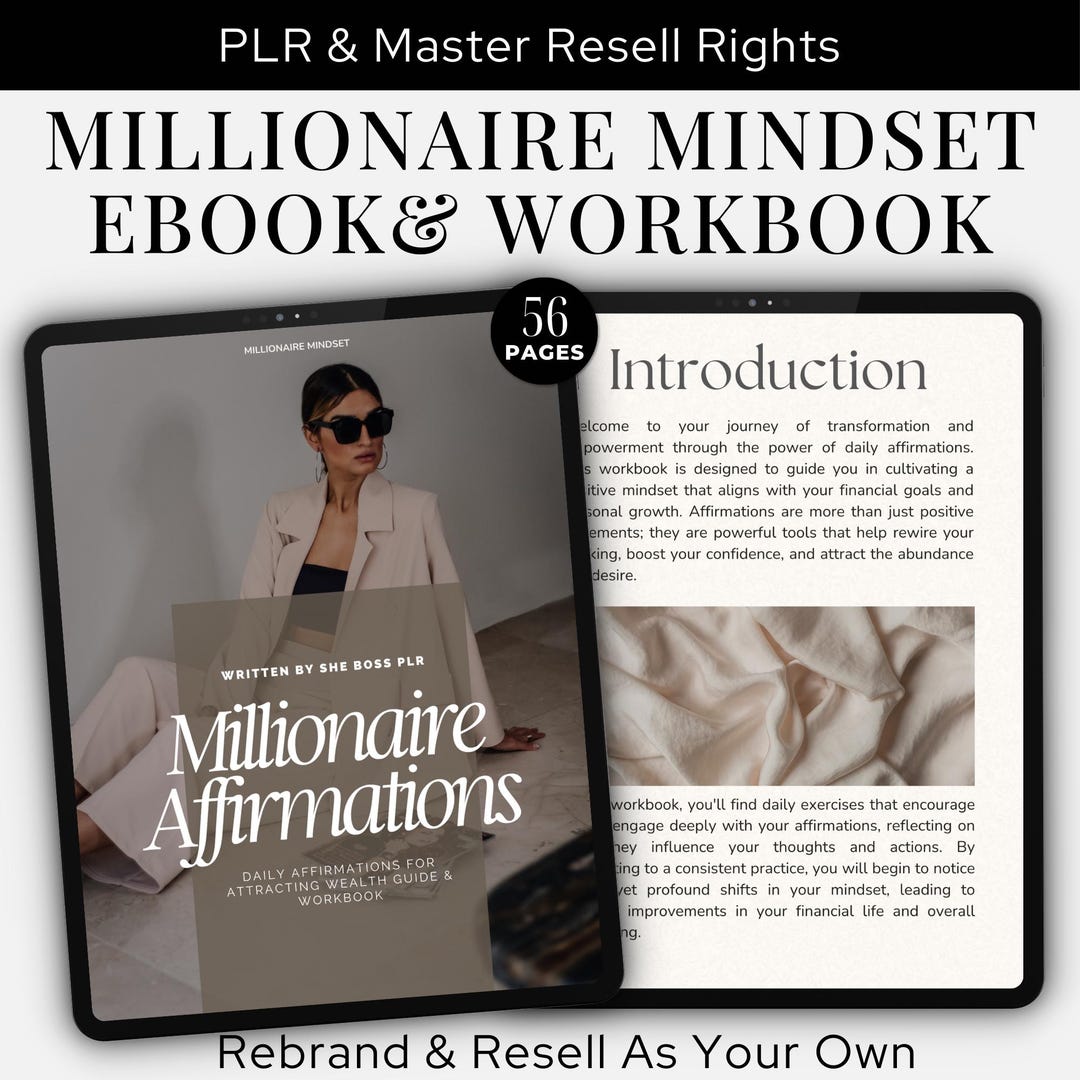 Millionaire Mindset Affirmation Workbook Daily Practice Goal Setting Visualization Success ...