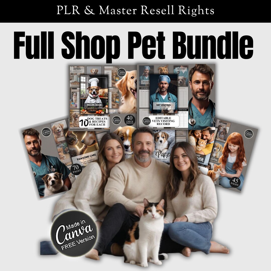 Pet Care Planner Bundle: Vet Records, Puppy Checklist (PLR + MMR) - Etsy
