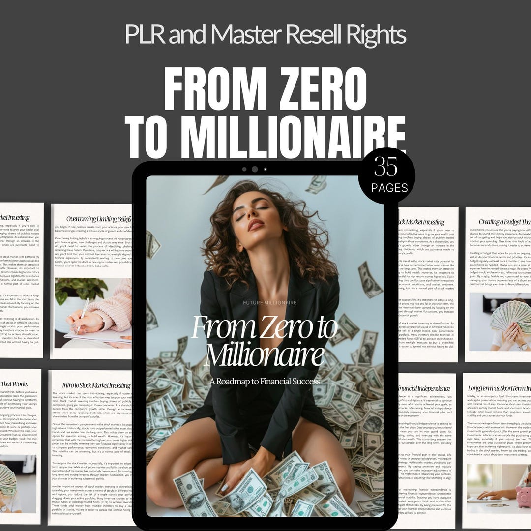 Millionaire Financial Success Guide MRR Template Ebook Complete Resell ...