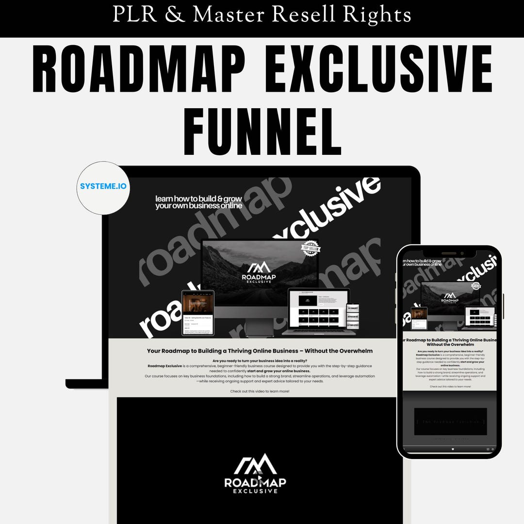 Roadmap Exclusive Course Website Systeme Io Template Customizable Sales ...