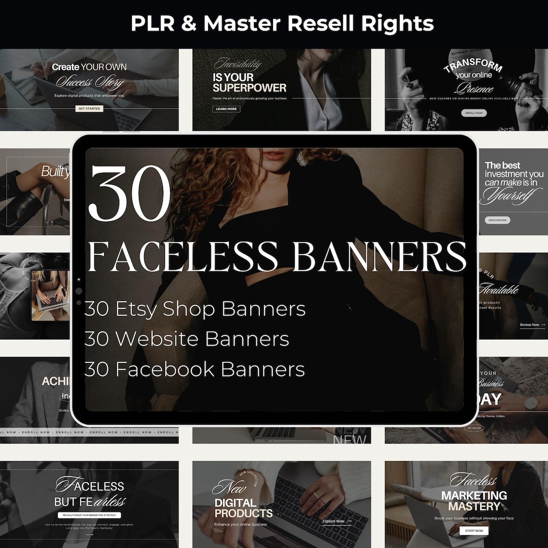 Etsy Banner Template Master Resell Rights Shop Banner for Digital ...
