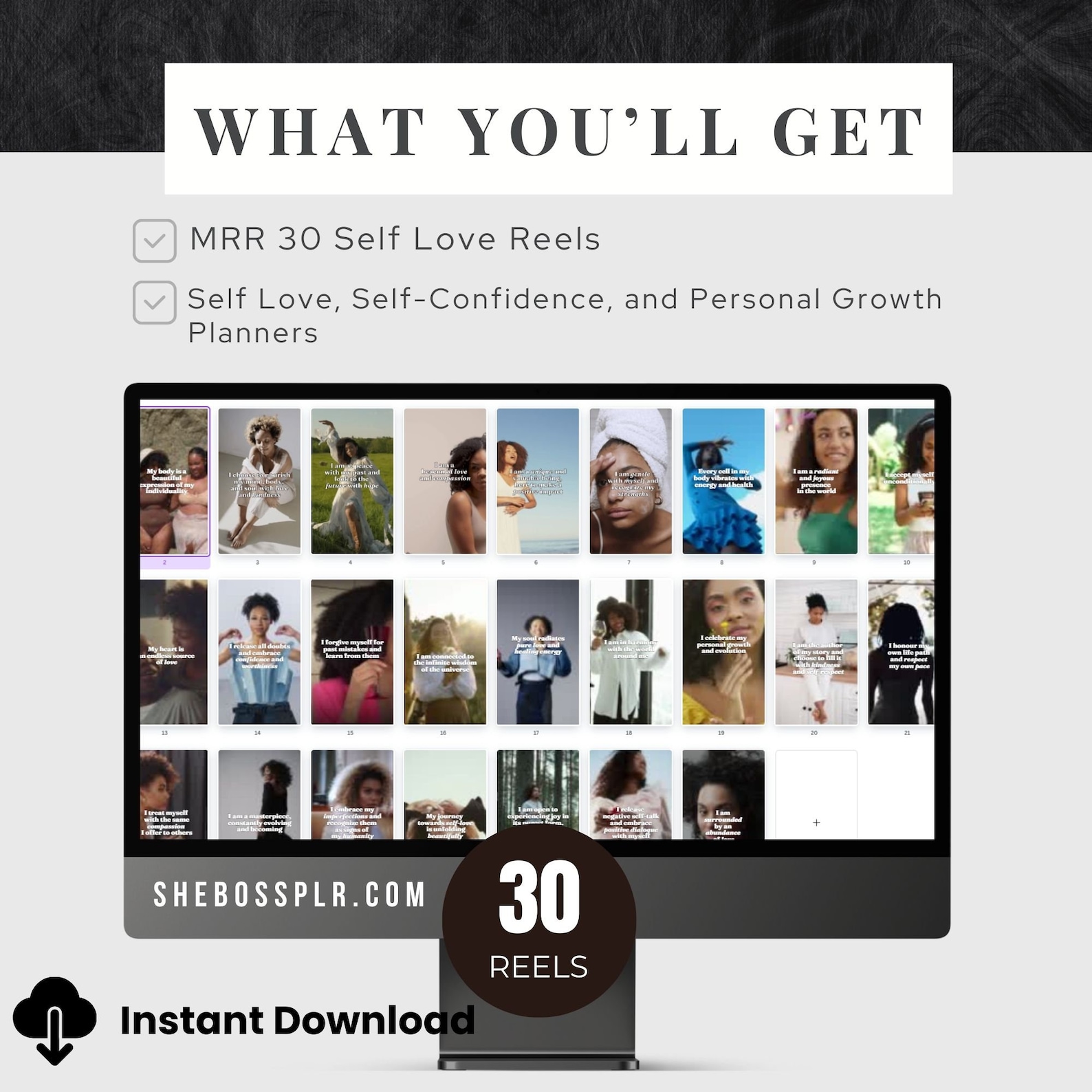 Melanin Digital Product Self Love Reels Instagram Reels MRR Canva ...