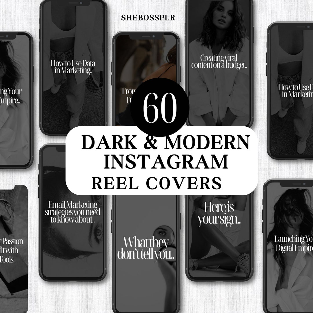 Dark Aesthetic Reel Covers Dark & Modern Instagram Reel Covers MRR Reel ...