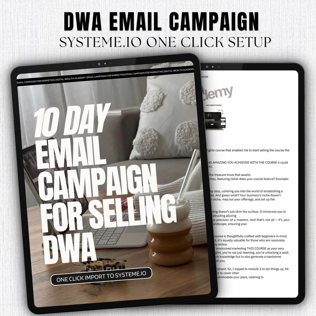 Digital Product Idea 10 Day Email Campaign for DWA Course Digital ...