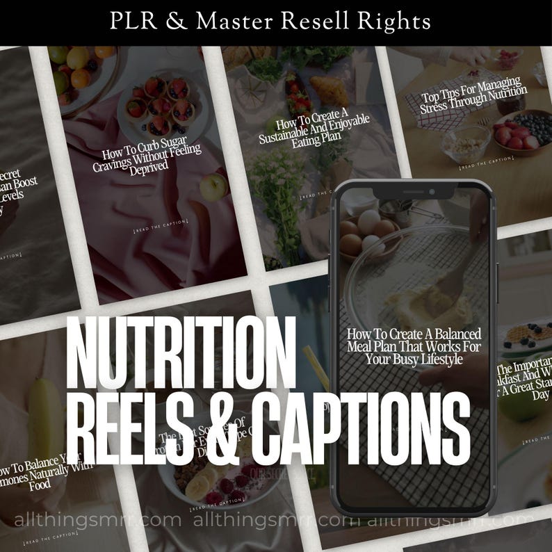 Nutrition Coach Reels and Captions Canva PLR MRR for Health and ...