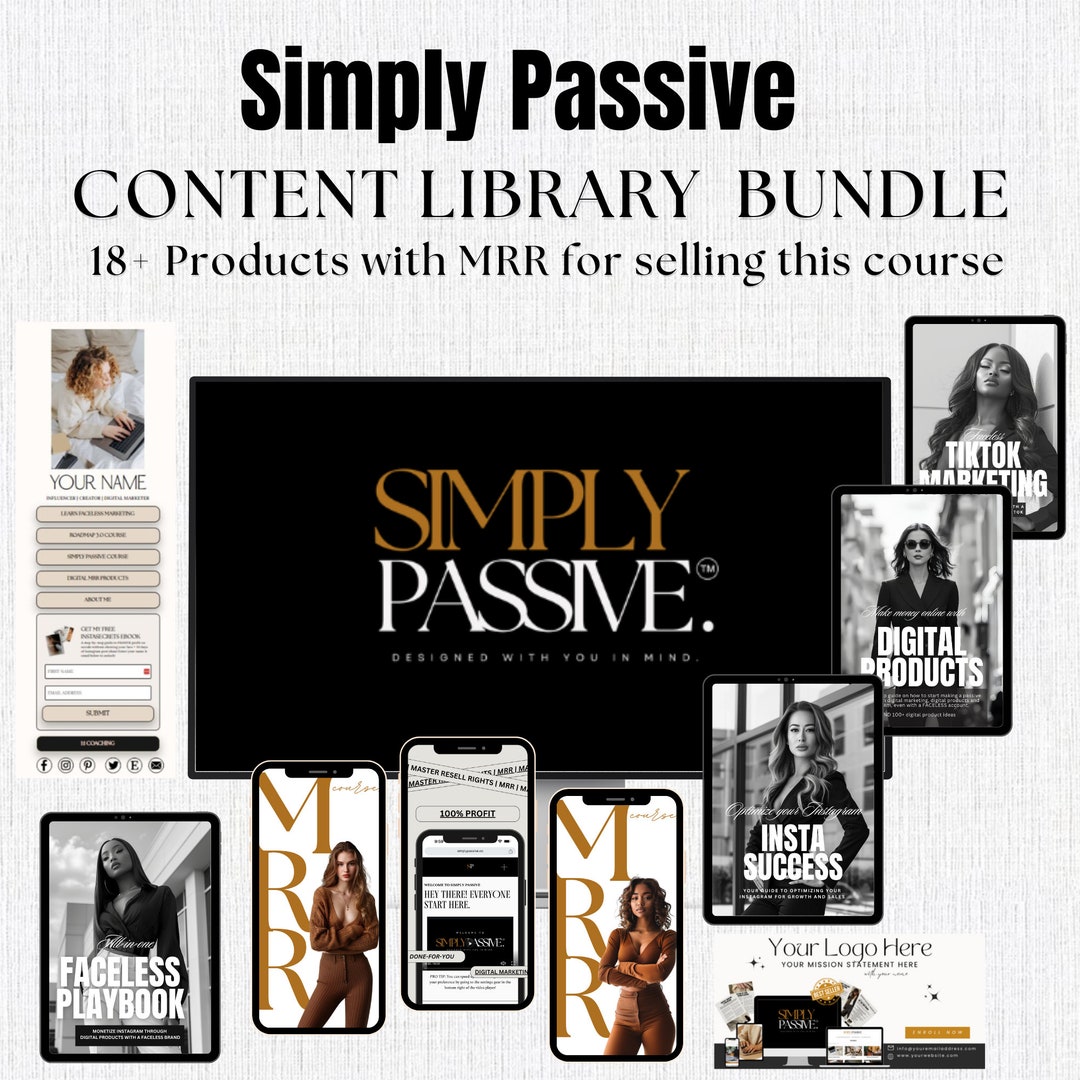 Simply Passive Ultimate Launch Library for Selling Course Sales Funnel, Lead Magnet, Digital ...