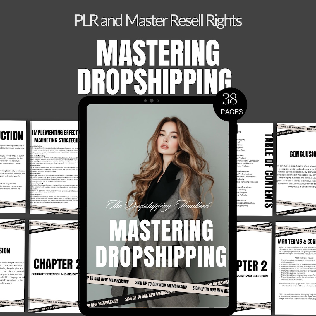 Dropshipping Handbook: MRR PLR Canva Ebook, E-commerce Guide (digital Download) - Etsy