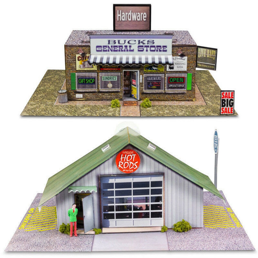 Bk 8703 1:87 Scale "general Store & Commercial Steel Building" Photo ...