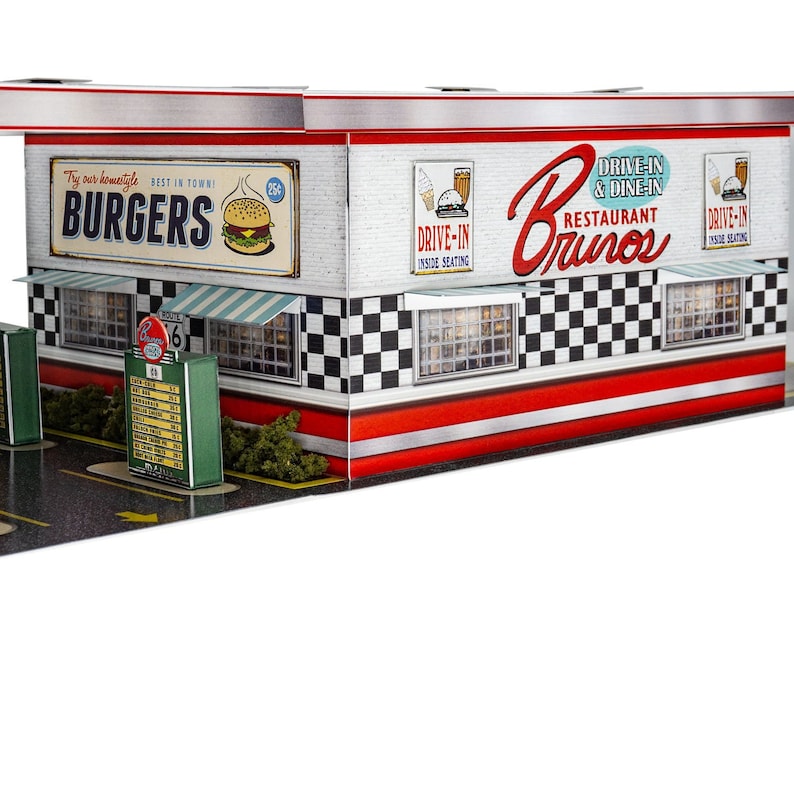1:64 Scale "bruno's Dine-in & Drive-in" Photo Real Scale Building Kit ...