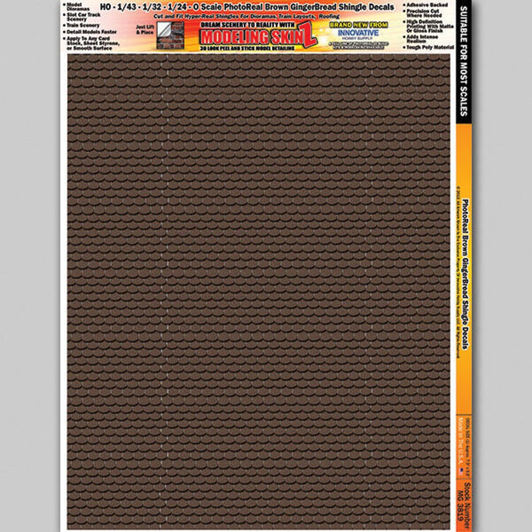 Mg 3819 "brown Gingerbread Shingles" Photo Real 3d Modeling Skinz - Etsy