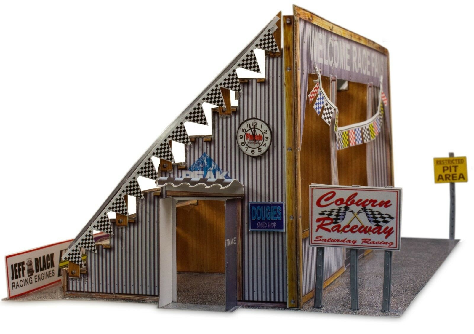 Bk 8712 1:87 Scale "four Stall Pit Garage & Bleachers" Photo Real Scale ...