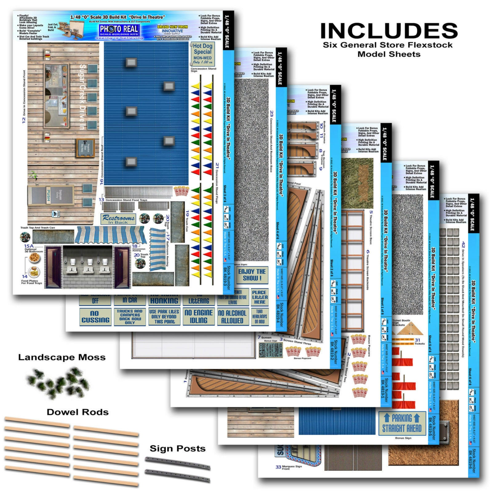 Bk 4819 1:48 Scale "drive in Theater" Photo Real Scale Building Kit - Etsy
