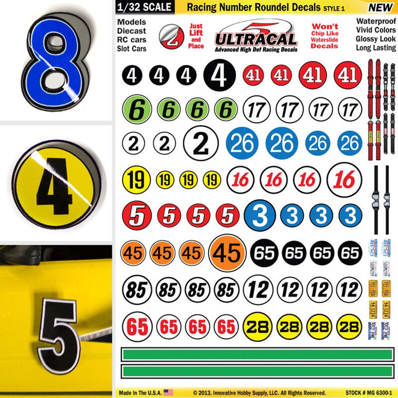 Mg 6300-1 Ultracal Racing Roundel Decals Style 1 - Etsy