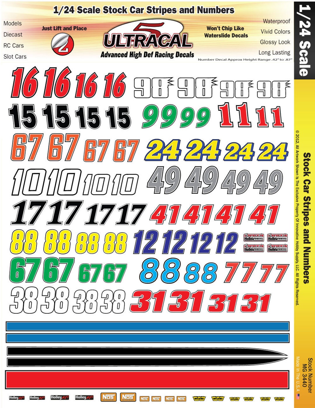 Mg 3440 Utracal - Stock Car Numbers - High Definition Racing Decals for ...