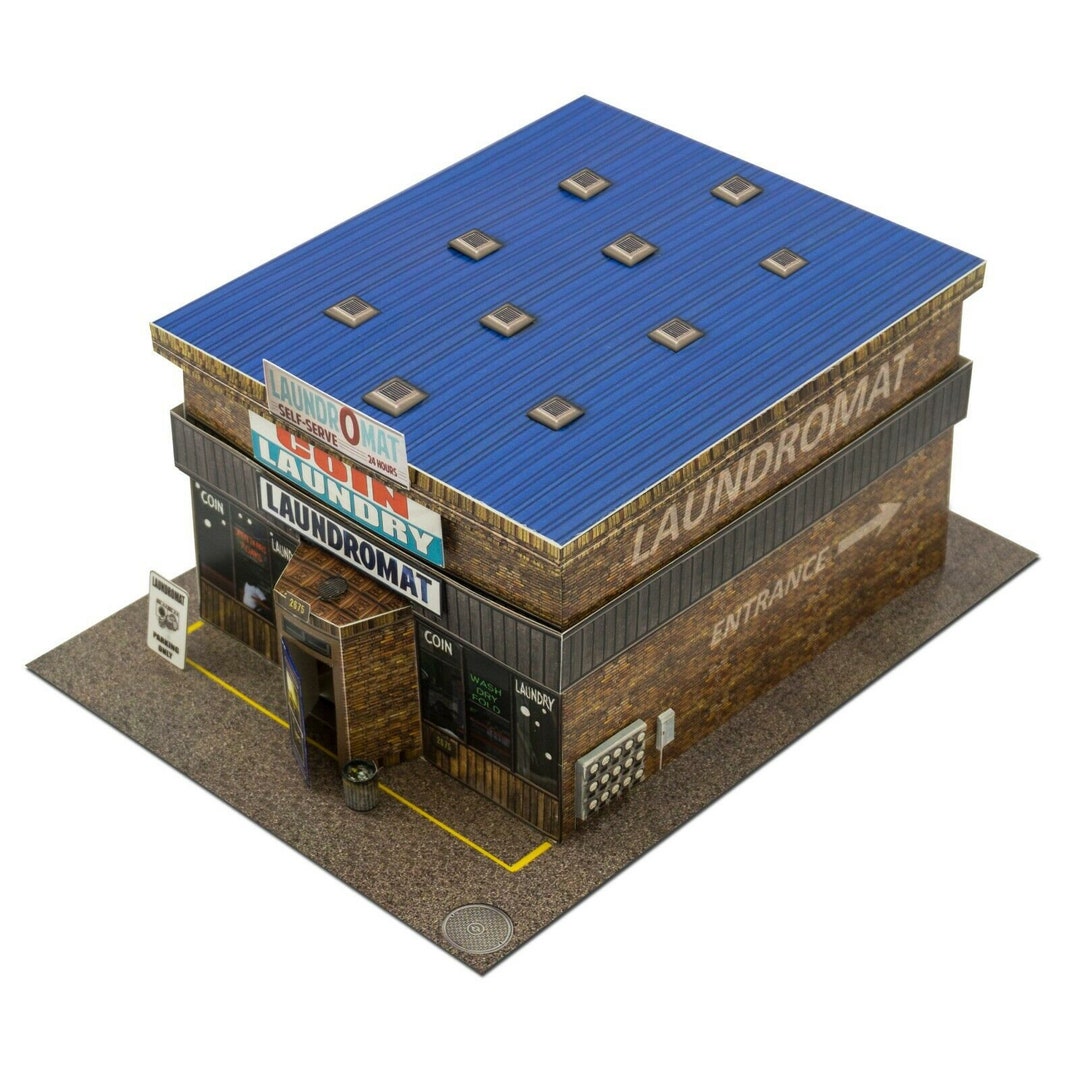 Bk 4834 1:48 Scale Slot Car Laundry Laundromat Building Kit - Etsy