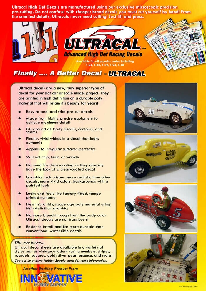 MG 3206 Ultracal Racing Scale Metallic Pearl Number Roundel Decals 1:43 ...