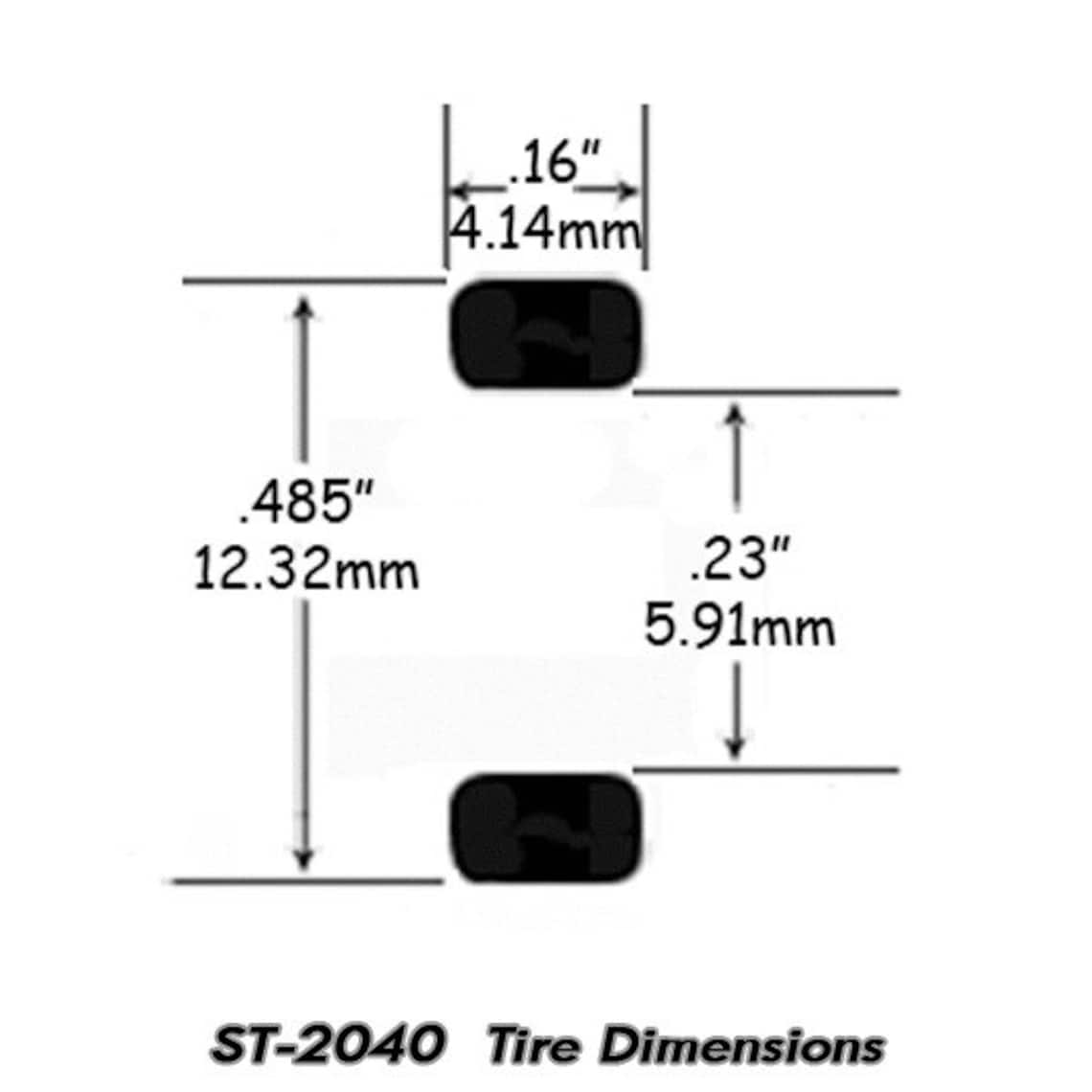 St 2040 1/64 Ho Scale Slot Car Tire for Aurora Dune Buggy Front & Rear ...