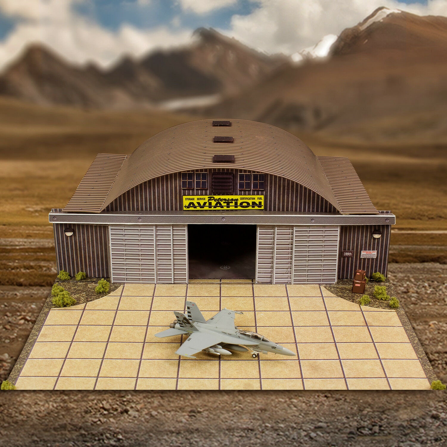 1/72, 1/64 Ho Scale Aircraft Hangar Model Scenery Diorama Photo Real ...