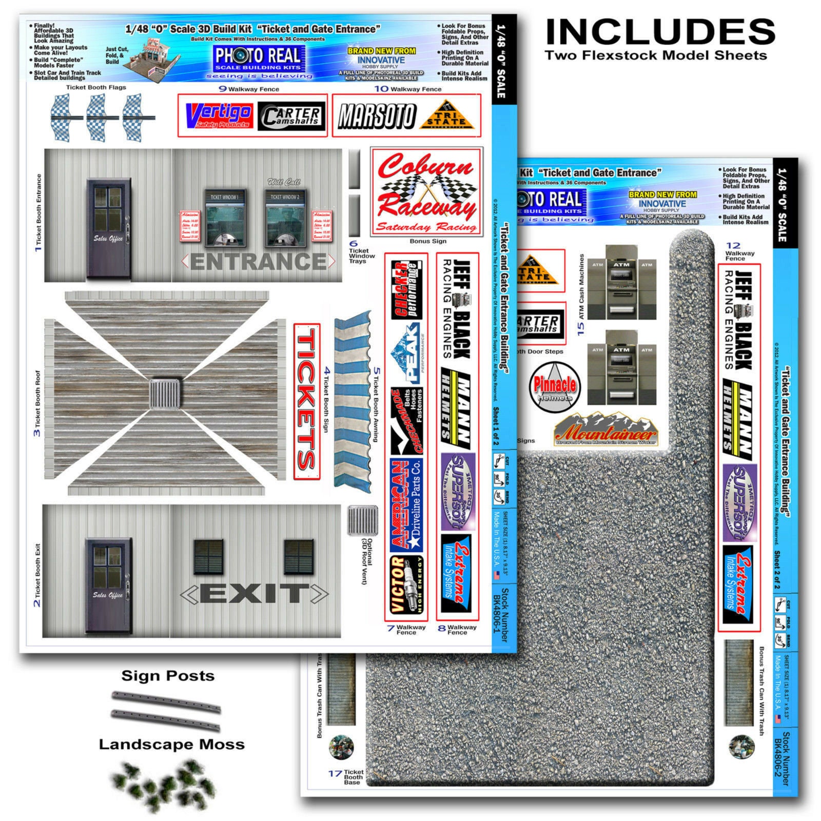 BK 4806 1:48 Scale "ticket and Gate Entrance" Photo Real Scale Building ...