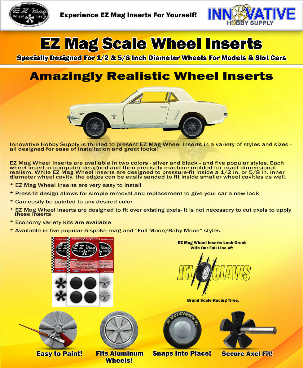 Wi 2901-B Black Classic Five Spoke Mag Ez Mag Wheel Inserts - Etsy