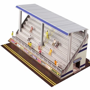 Bk 6431 1/64 Slot Car Ho "modern Bleachers" Photo Real Fits Aurora Afx ...