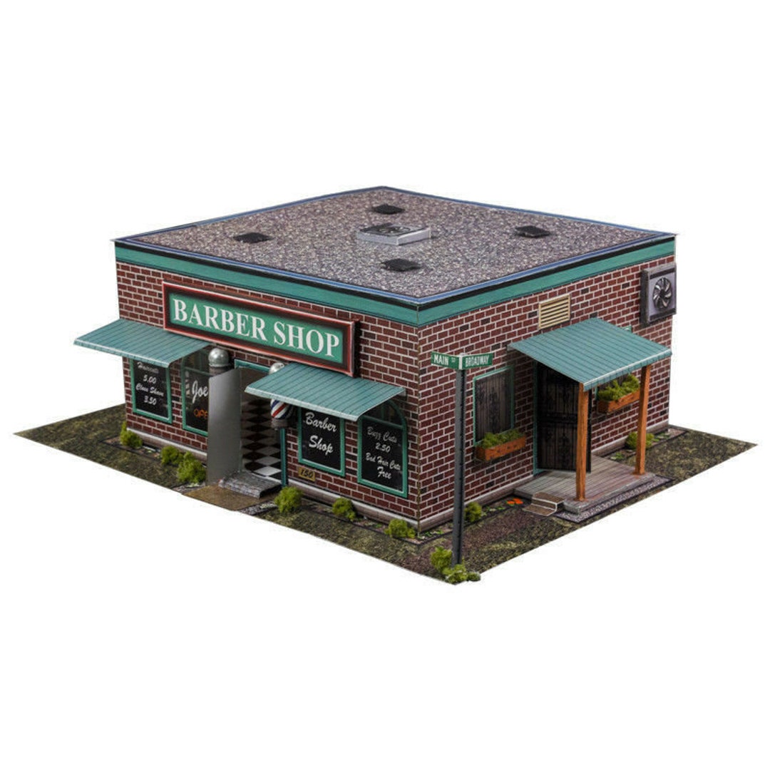 Bk 6409 1:64 Scale "barber Shop" Photo Real Scale Building Kit - Etsy