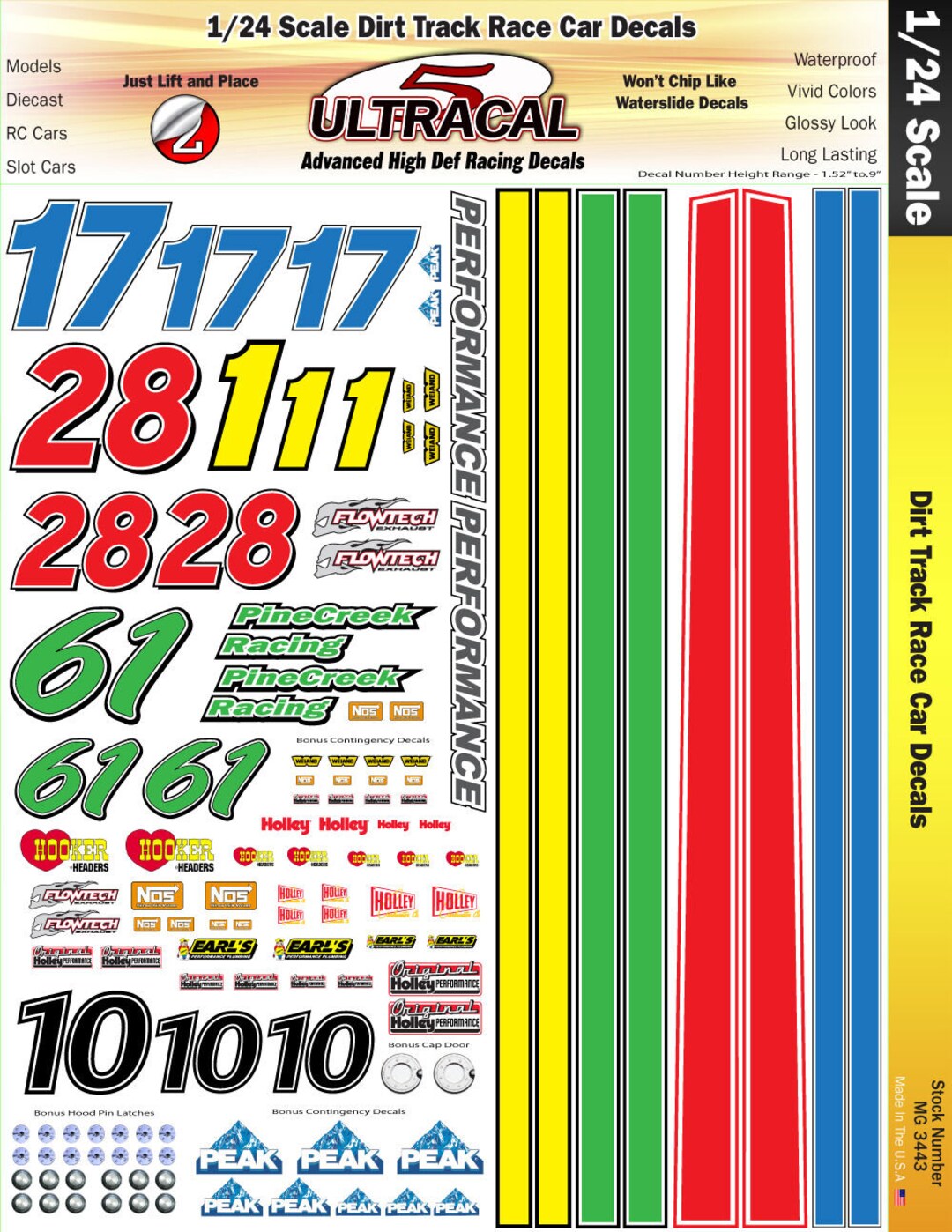Mg 3443 Ultracal Decals - Dirt Track Race Car Decals - Etsy