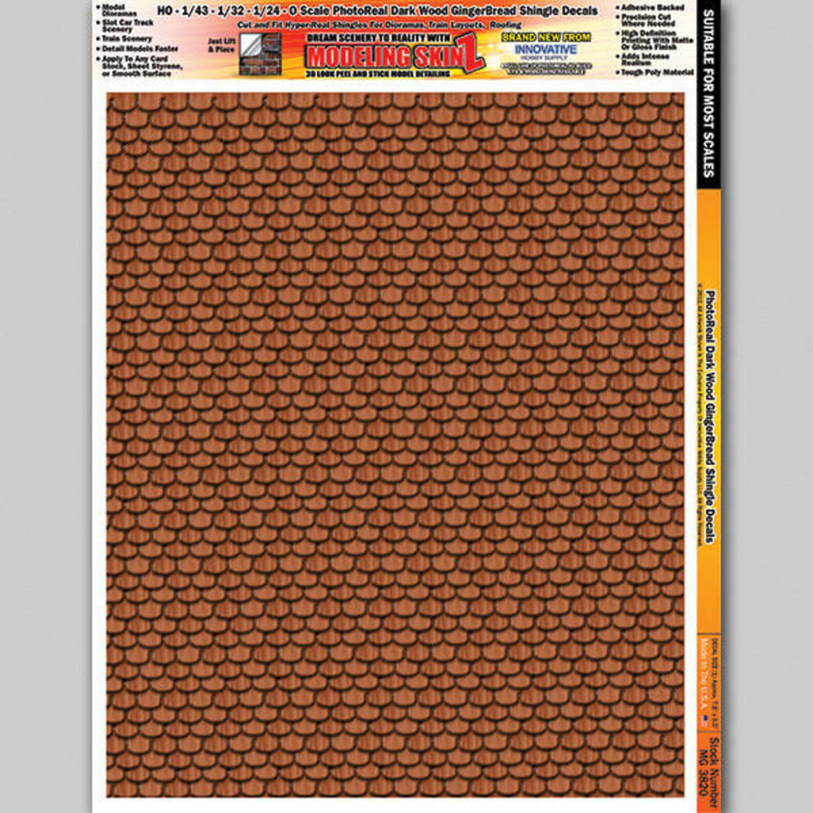 Mg 3820 dark Wood Gingerbread Shingles Photo Real 3d Modeling Skinz - Etsy