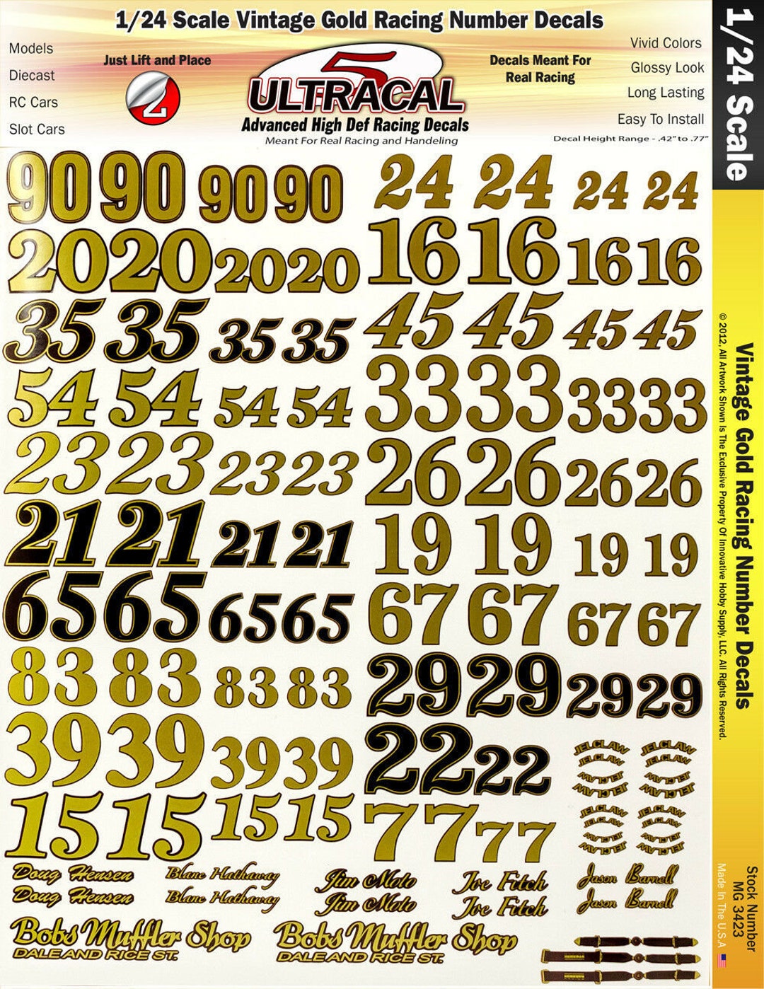 Mg 3423 Utracal - Vintage Gold Racing Numbers - High Definition Racing ...