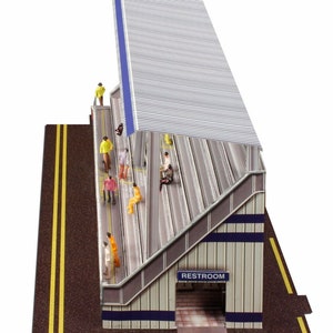 Bk 6431 1/64 Slot Car Ho "modern Bleachers" Photo Real Fits Aurora Afx ...