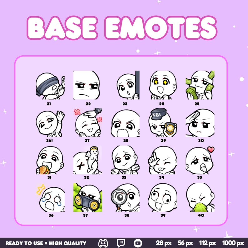 Custom Emotes for Streaming, Cute Chibi Emotes, Custom Emotes, Twitch ...