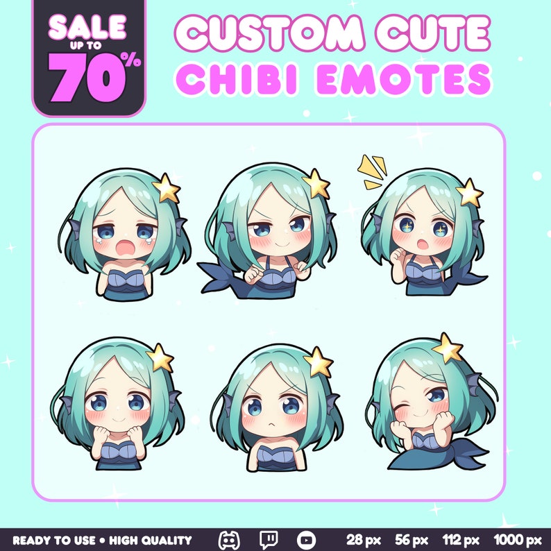 Custom Emotes for Streaming, Cute Chibi Emotes, Custom Emotes, Twitch ...