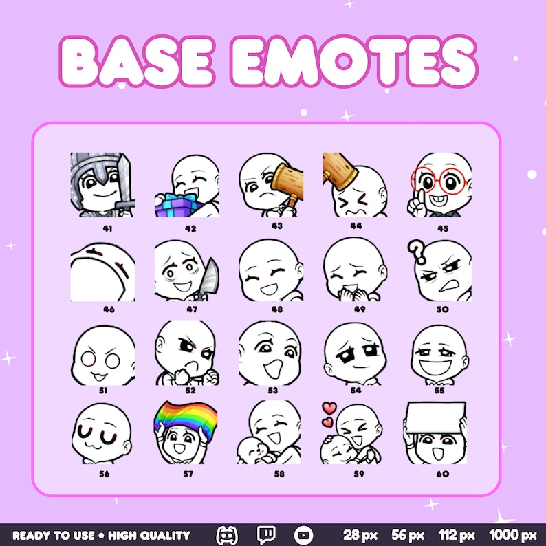 Custom Emotes for Streaming, Cute Chibi Emotes, Custom Emotes, Twitch ...
