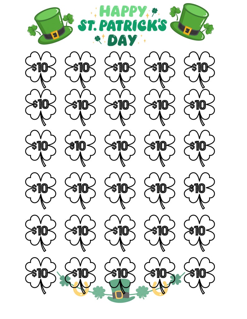 St. Patrick’s Day Saving Challenge - Etsy