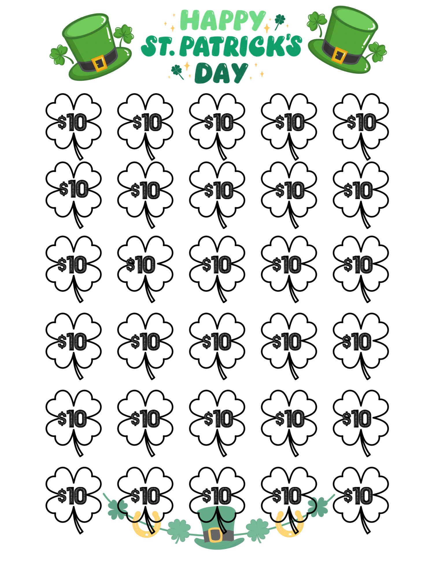 St. Patrick’s Day Saving Challenge - Etsy