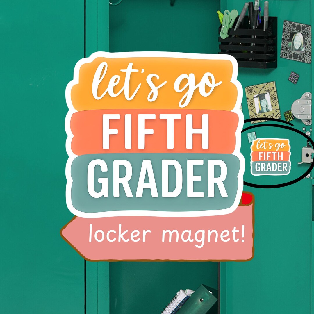 Fifth Grade Locker Magnet: Back to School Gift - Etsy