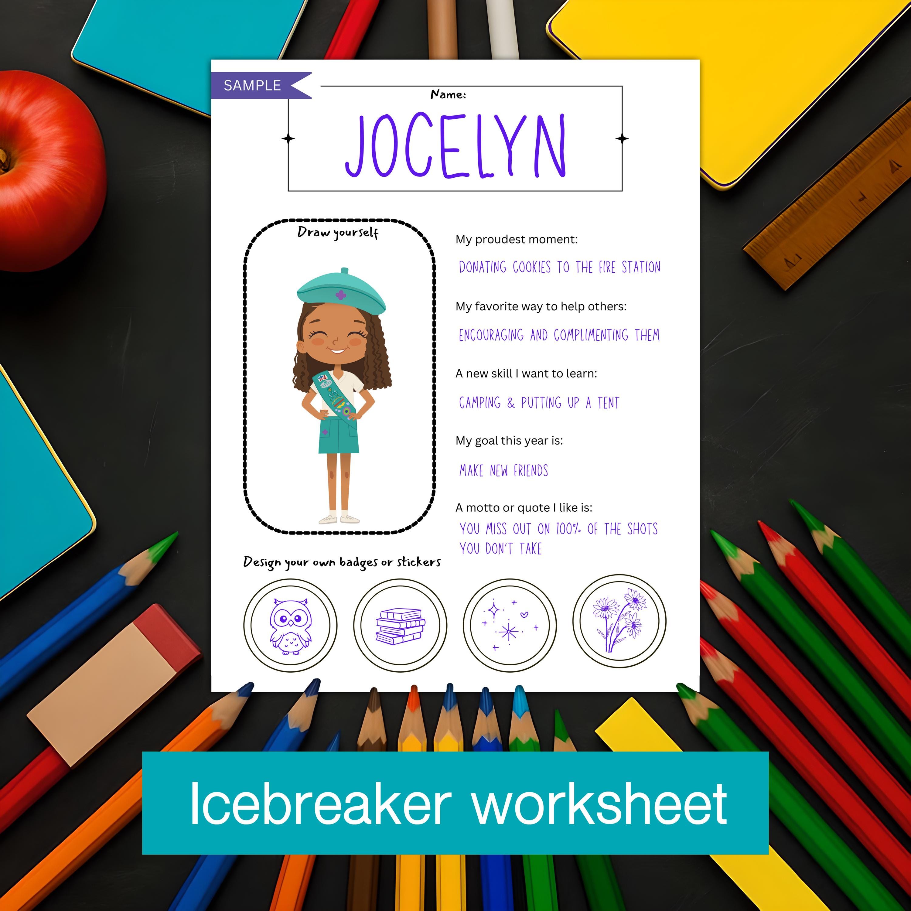 Printable Student Goal Worksheet PDF, Classroom Icebreaker & Goal ...