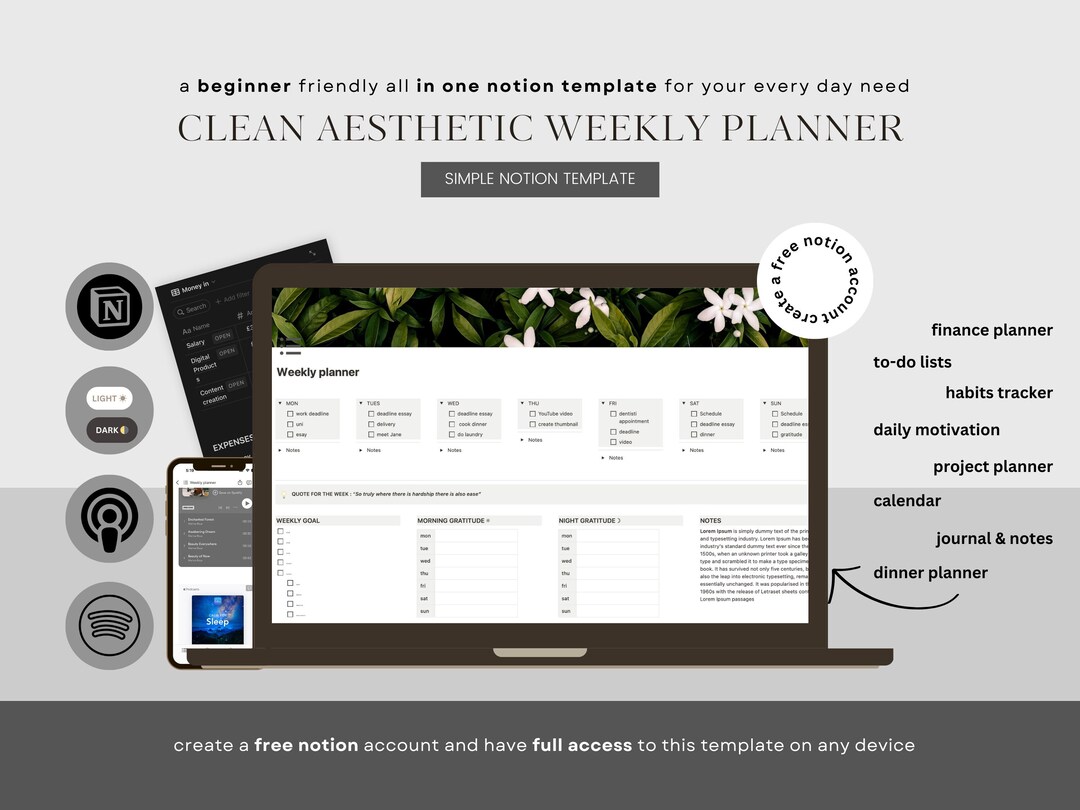 Notion Weekly Planner Template, the Ultimate Notion Planner, Notion ...
