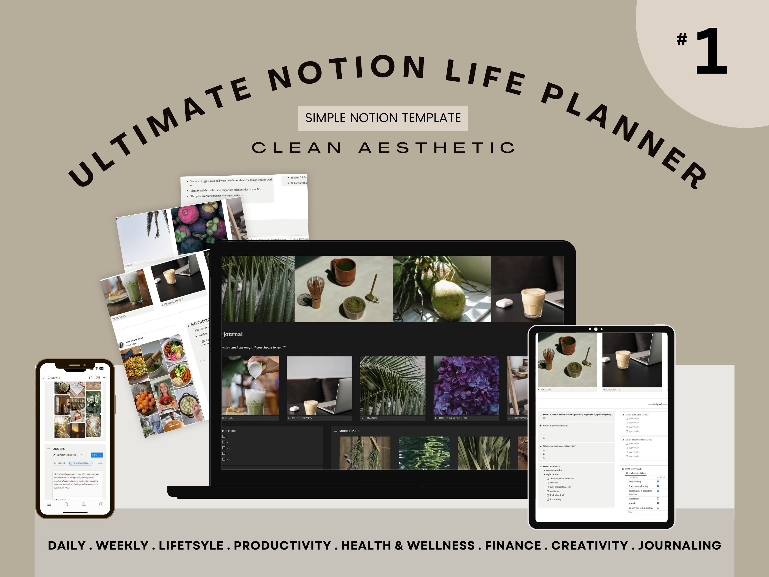 2024 Notion Life Planner Template, Clean Minimalist Aesthetic Life ...