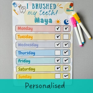 Tooth Brushing Chart, Fun Dental Hygiene Tracker - Teeth Cleaning ...