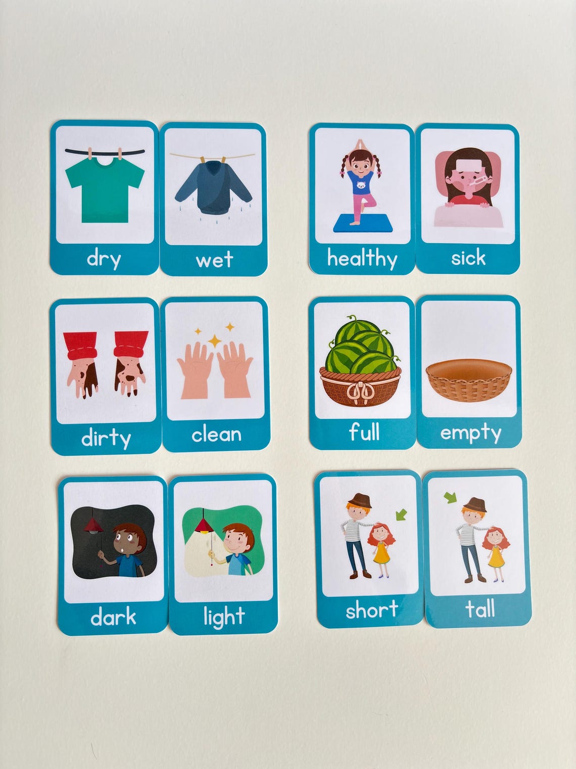 Opposites Flashcards for Kids | Montessori Preschool Learning | Toddler ...