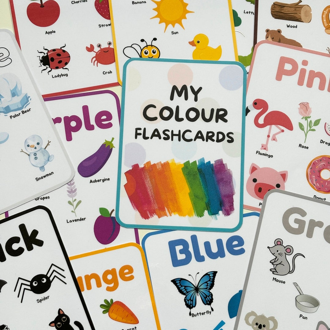 Learning Colour Flashcards, Preschool Toddler Learning Resource ...