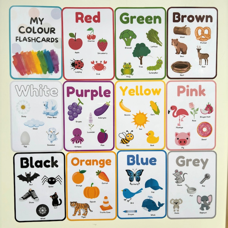 Learning Colour Flashcards, Preschool Toddler Learning Resource ...