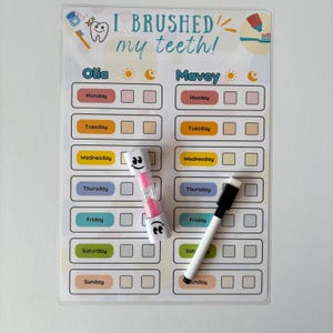 Tooth Brushing Chart, Fun Dental Hygiene Tracker - Teeth Cleaning ...