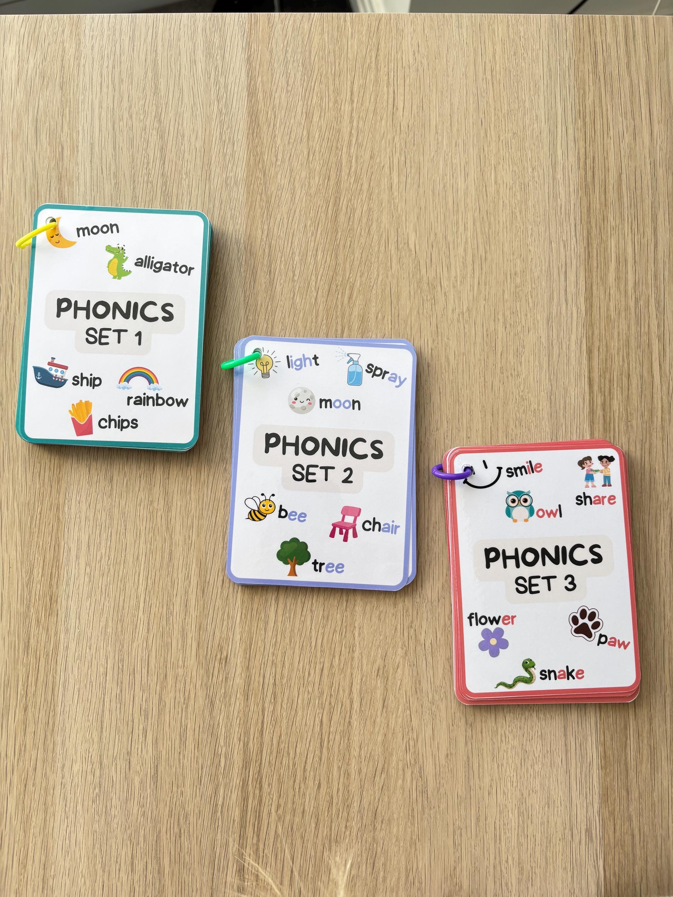 Children’s Phonics Flashcards, Phonics Flashcards for Kids, Set 1, 2 ...
