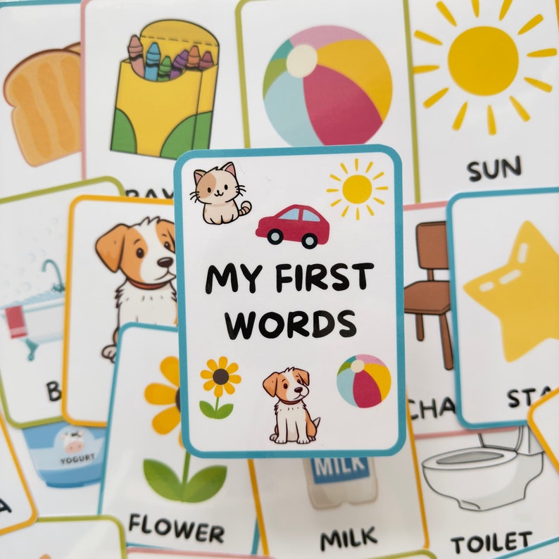My First Word Flashcards, Preschool Toddler Learning Resource, Learning ...