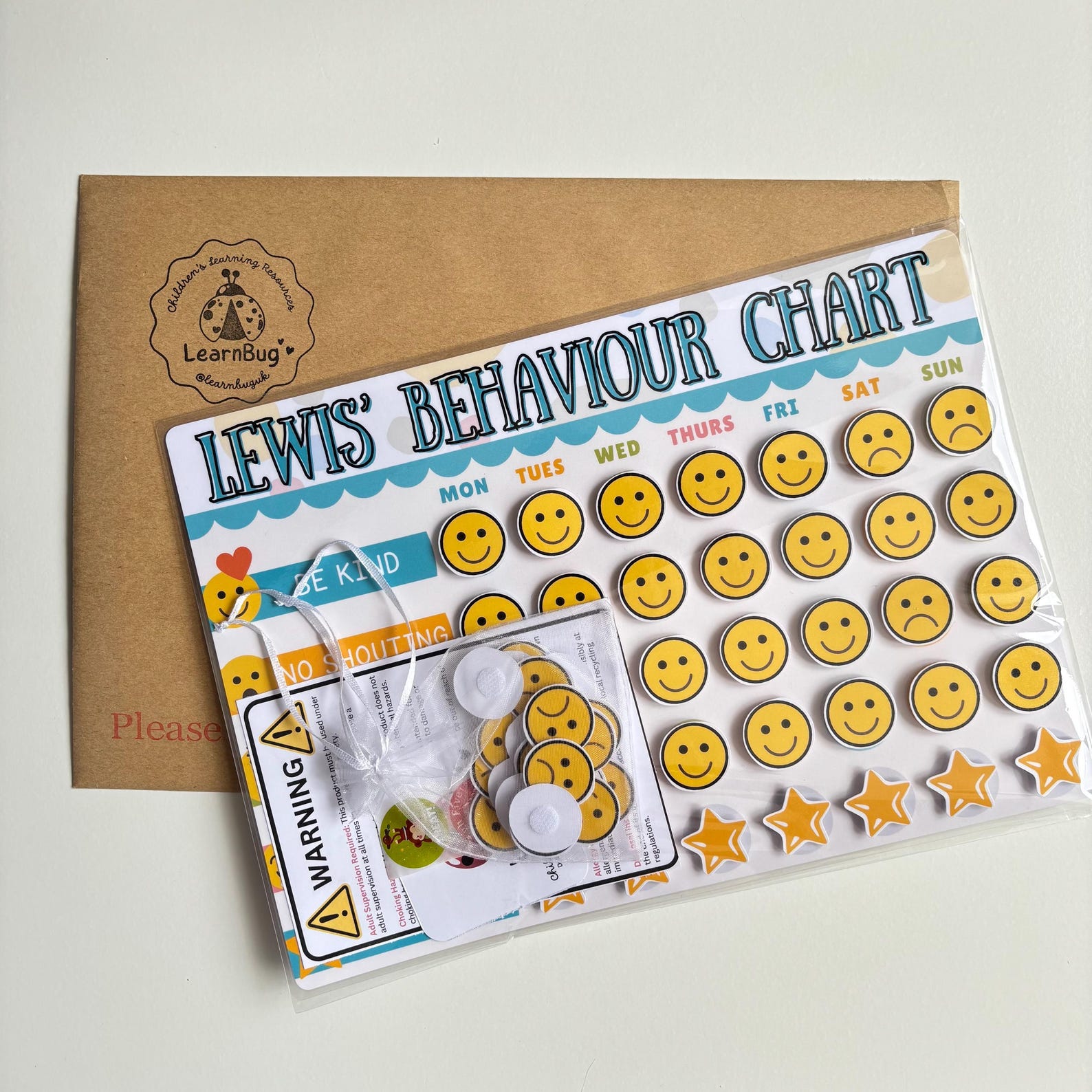 Personalised Behaviour Chart, Reusable Behaviour Reward Chart, Toddler ...