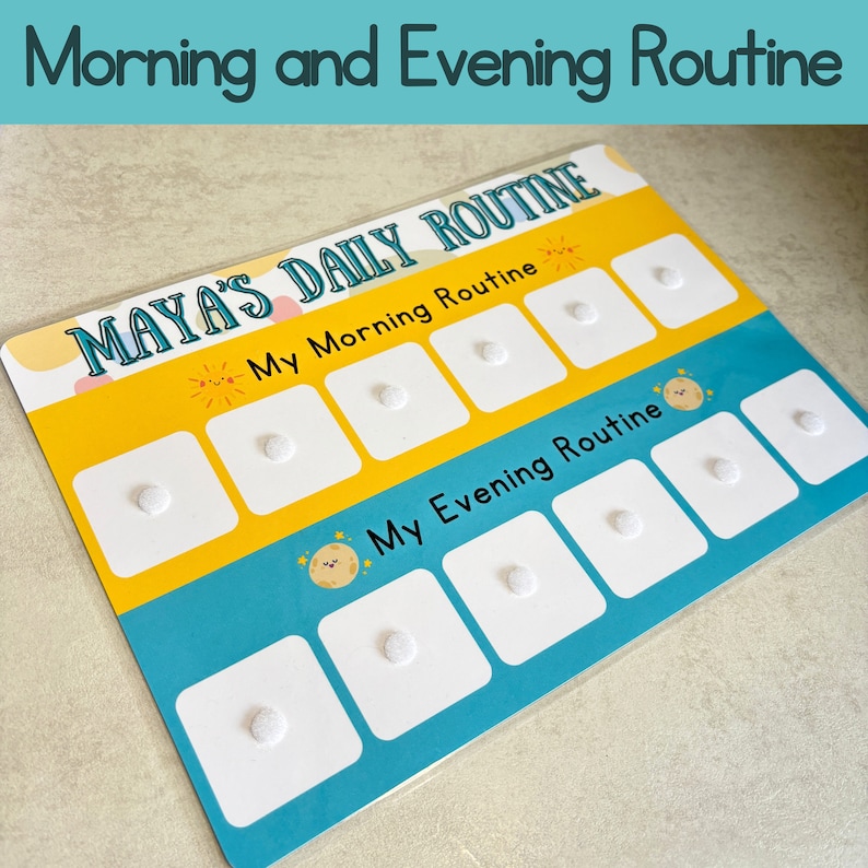 Daily Routine Chart, Children's Routine Board, Morning and Evening ...