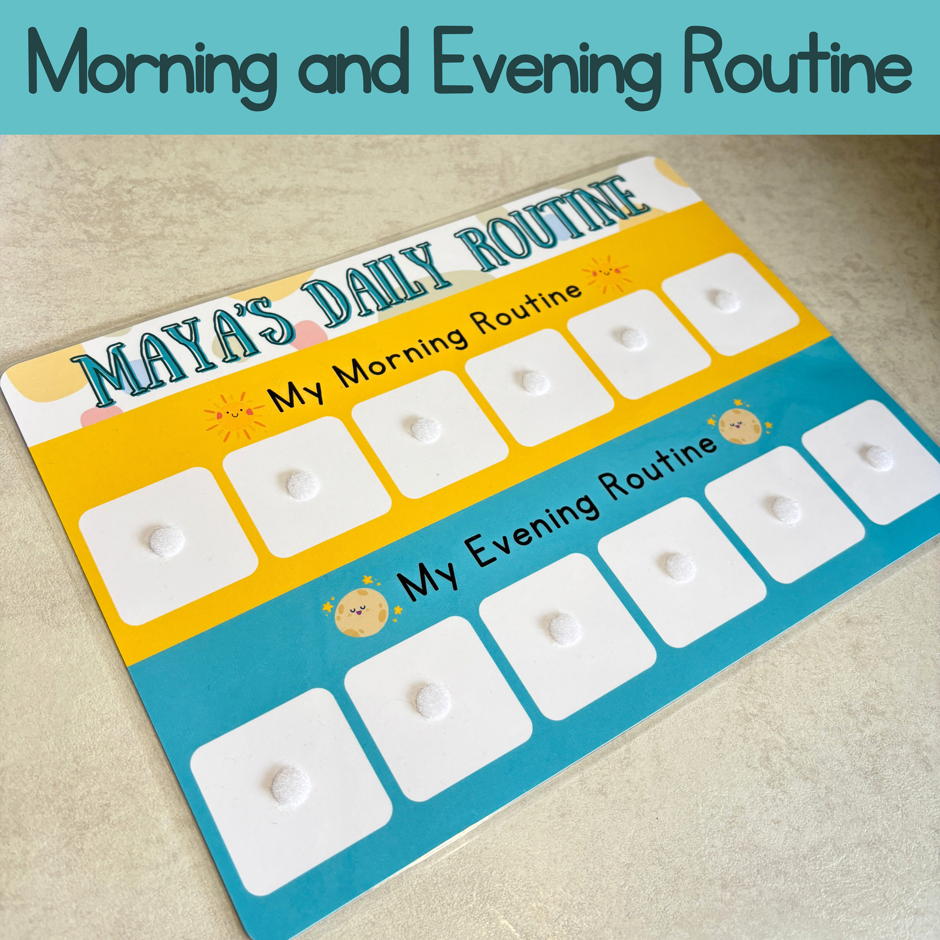 Daily Routine Chart, Children's Routine Board, Morning and Evening ...